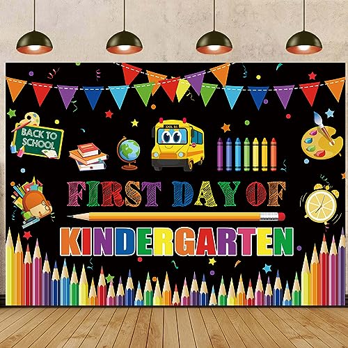First Day of Kindergarten Backdrop Colorful Graffiti First Day of ...