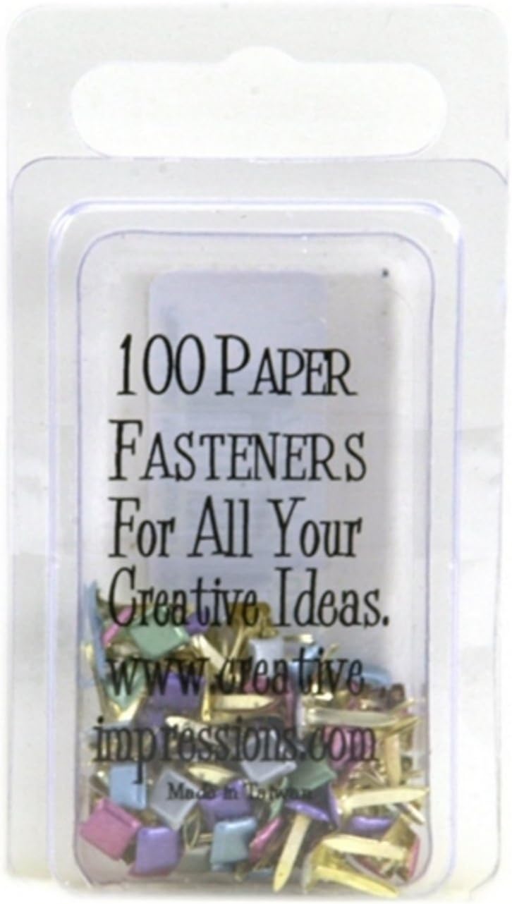 Amazon.com: Creative Impressions Mini Painted Metal Paper Fasteners 100 ...