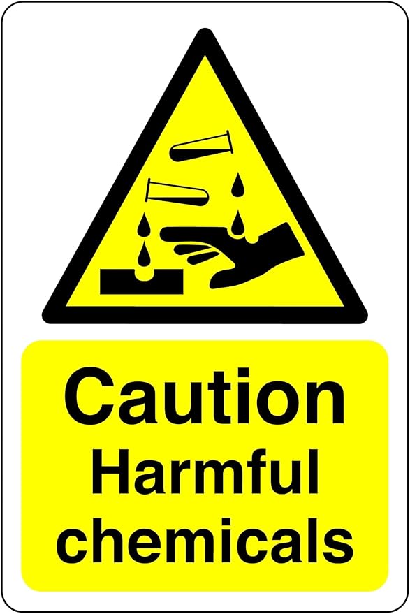 Safety First Display LTD Caution harmful chemicals sign - Corrosive ...