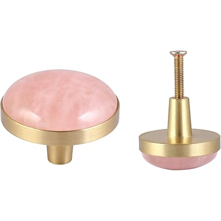 rockcloud Pack of 2 Natural Crystal Stone Drawer Knobs Pull Handle ...
