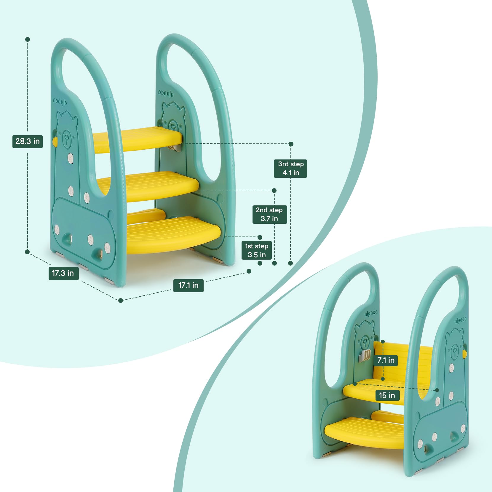 Snapklik.com : Toddler Step Stool Chair Onasti Kids 3 Step Standing ...