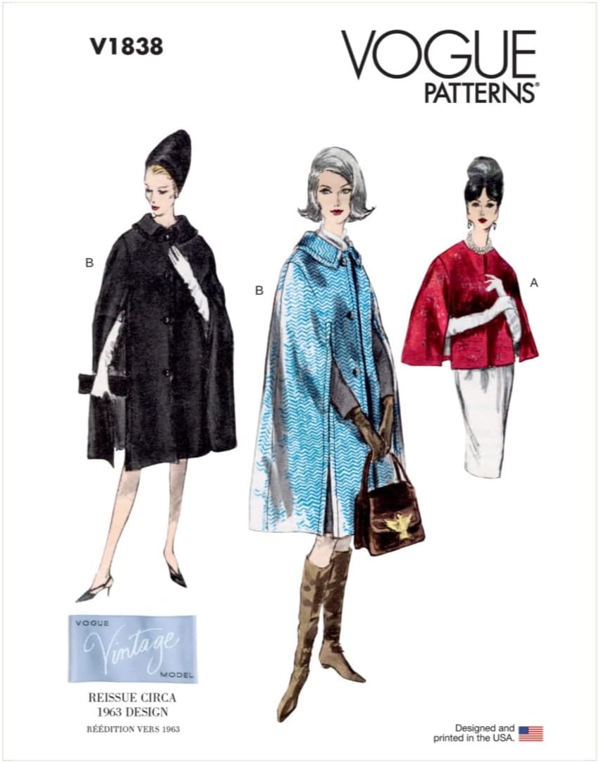 Amazon | 【Vogue Patterns】Vogue Patterns V1838 Misses' Cape サイズ：USS-M-L ...