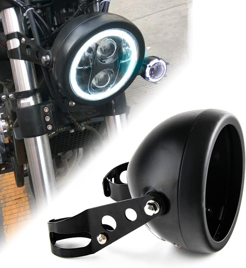 Amazon.com: 5.75" Headlight Housing Motorcycle 5 3/4 inch Round LED ...