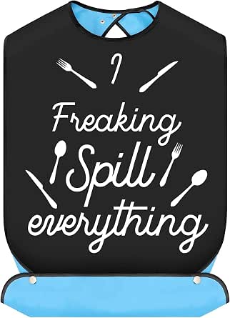 Amazon.com : BWWKTOP I Freaking Spill Everything Adult Bibs With Crumb ...