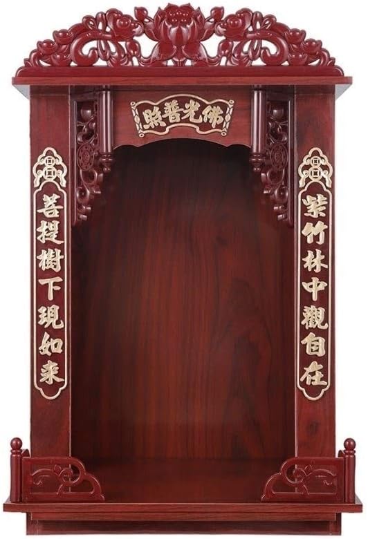 Amazon.com: Buddha Statue Display Cabinet Moisture-Proof Solid Wood ...
