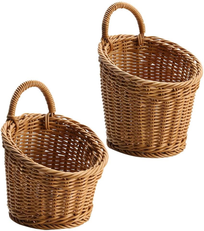 Amazon.com - Cabilock Handwoven Rattan Wall Hanging Storage Basket ...