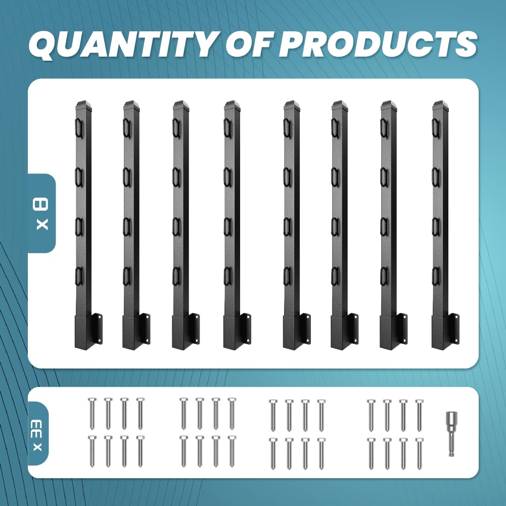 RUDCXDY Fence Post Extender,Fence Extenders for Height,23.5" Fence ...