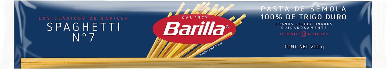 Barilla Pasta Spaghetti No.7 200 g : Amazon.com.mx: Alimentos y Bebidas