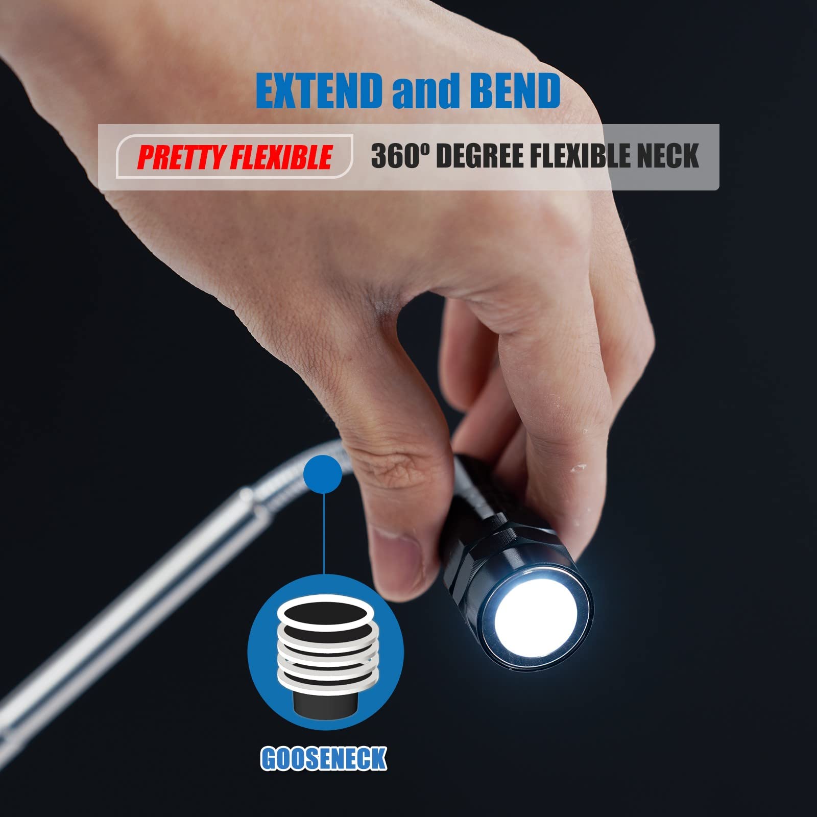 Snapklik.com : VIBELITE Extendable Magnetic Flashlight