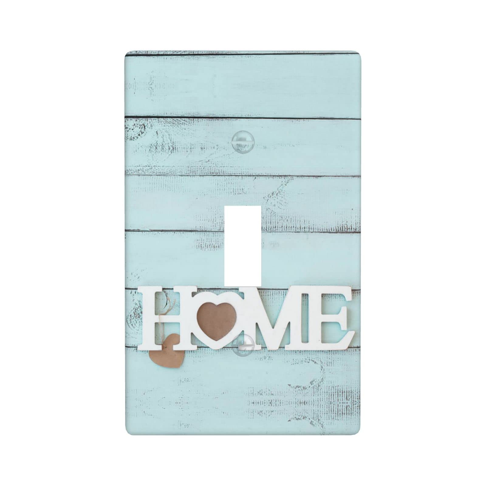 blue home wood Funny Light Switch Cover Decorative Wall Plate Single ...
