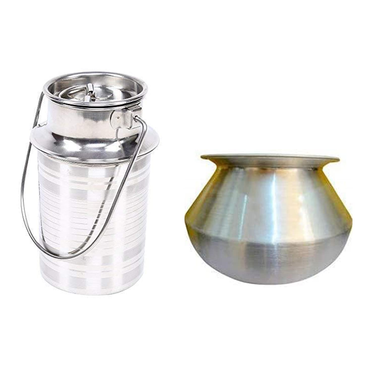 Buy JGS Stainless Steel Multipurpose Milk Can with Lid (10 Liters) and ...