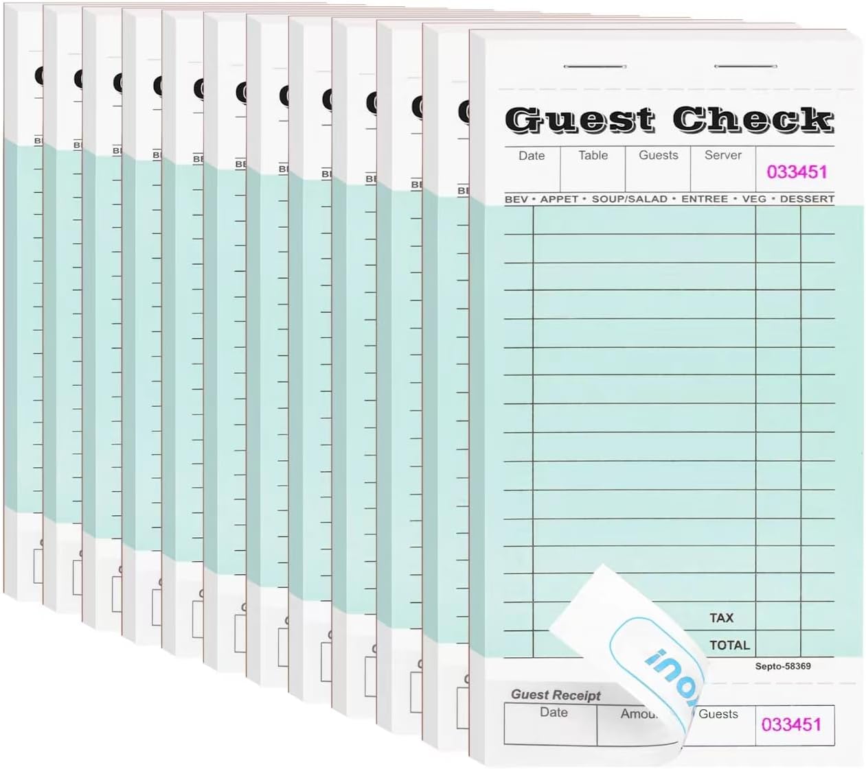 Amazon.com: FMP Brands 1000 Sheets Server Note Pads (10 Pads Total ...