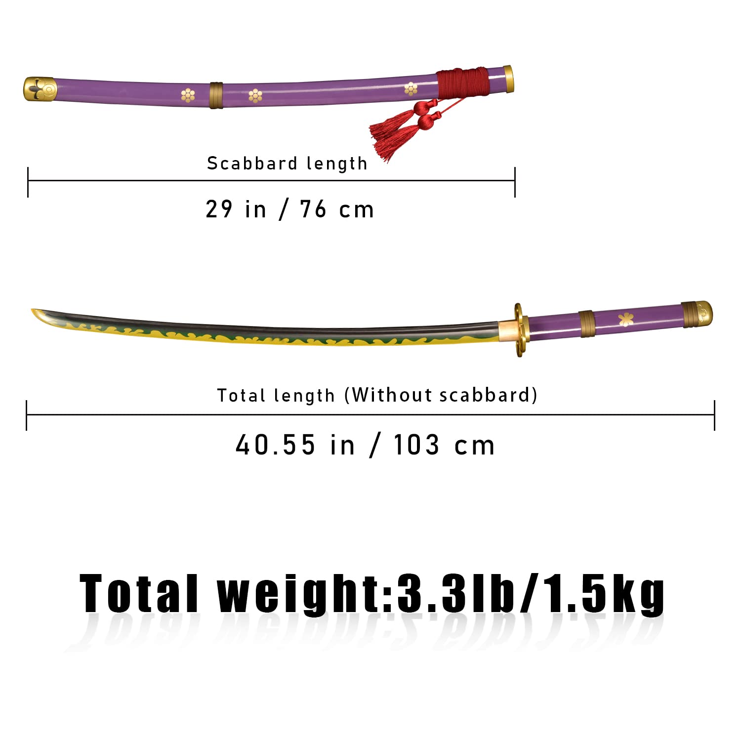 Snapklik.com : Anime Cosplay Roronoa Zoro Yama Enma Hand Forged Katana ...