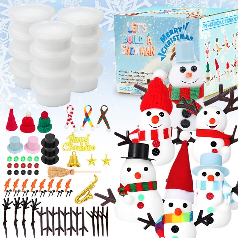 Amazon.com: 12 Pack Build a Snowman Kit Snowman Crafts, Modeling Clay ...