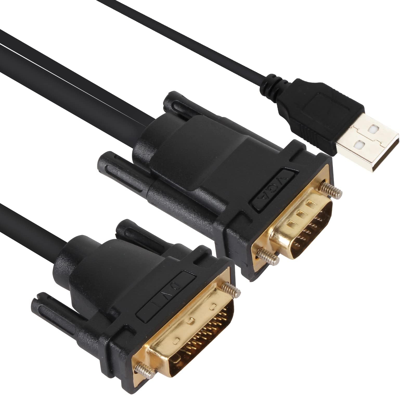 Amazon.com: DVI to VGA Cable, DVI-D 24+1 to VGA 6 Feet Cable Male to ...