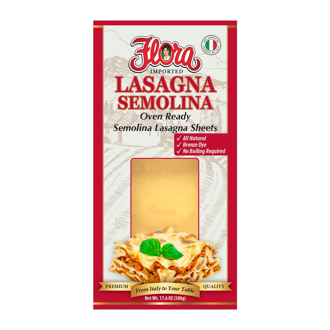 Amazon.com : Flora Foods Lasagna Semolina Sheets | 618204| Oven Ready ...