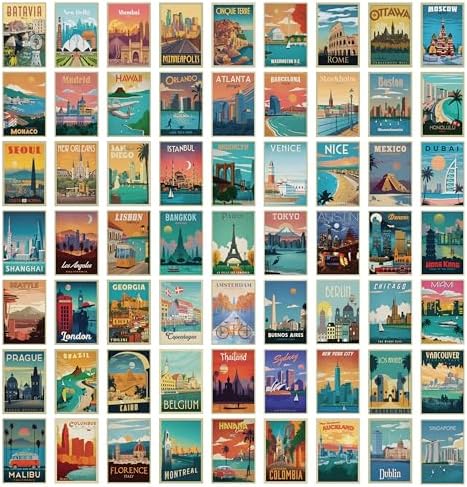 Twinster Aesthetic Travel Stickers Collage Kit, Set of 63 Poster for ...