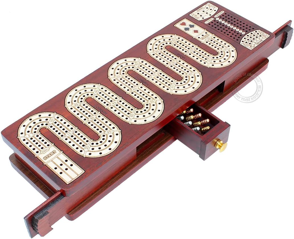 Amazon.com: House of Cribbage - Continuous Cribbage Board Inlaid Zigzag ...