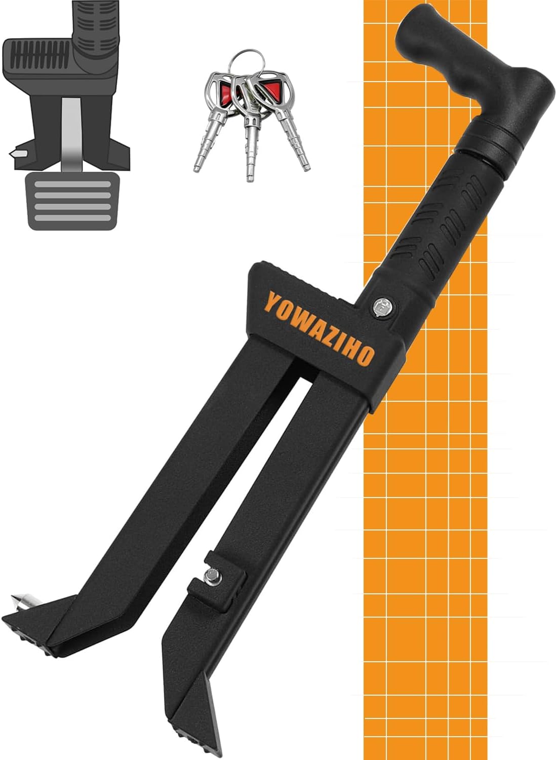 Amazon.co.jp: LESTA ペダルロック 盗難防止 車 ハンドルロック併用可 カーセキュリティー リレーアタック対策 ...