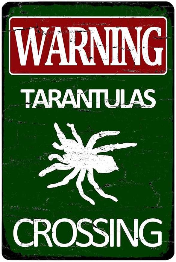 Amazon.com: Retro Metal Tin Sign Warning Tarantulas Crossing Sign ...