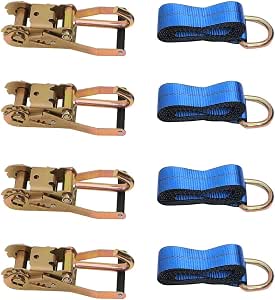 Amazon.com: ROADFAR 4set(8x) Lasso Wheel Lift Strap 2" Ratchets J ...
