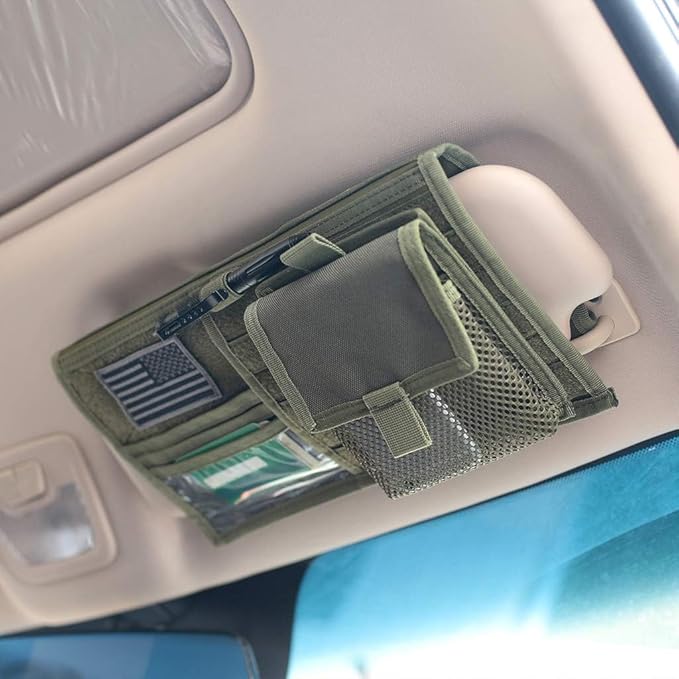 Amazon.com: Molle Visor Panel Organizer, Tactical Car Sun Visor Cover ...