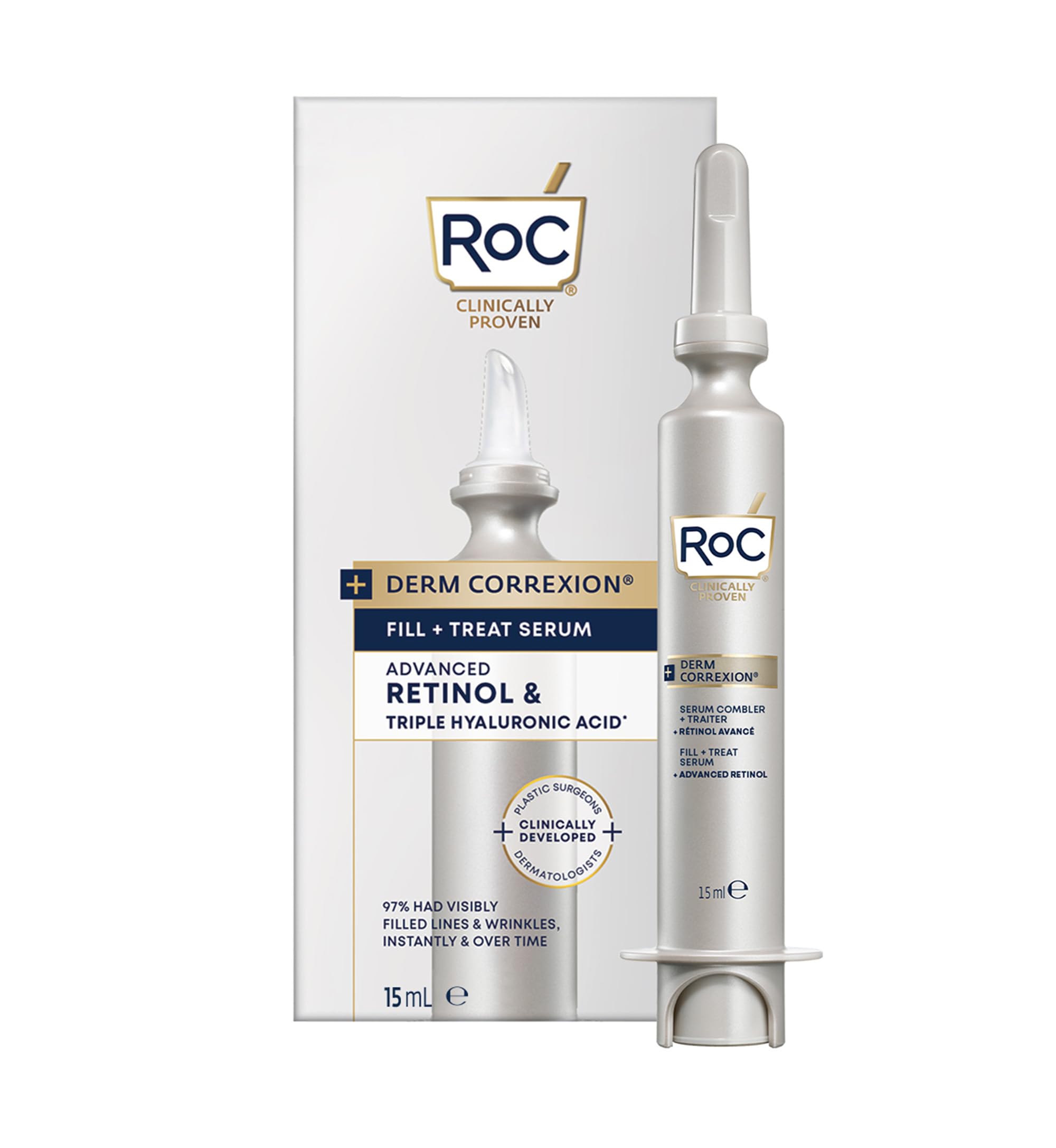 RoC Derm Correxion®️ Fill + Treat Advanced Retinol Serum, Wrinkle ...