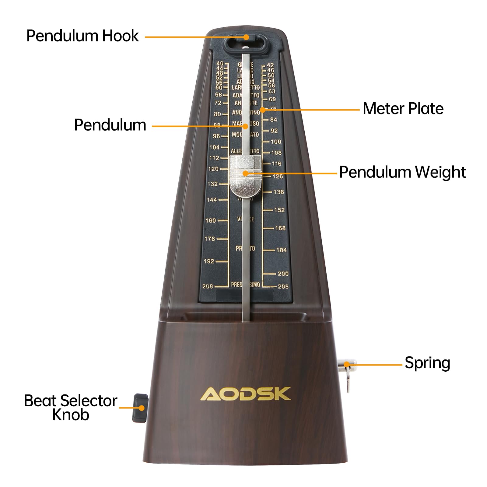 Piano Metronome Knob And Pendulum Slider Mechanical Metronome ...