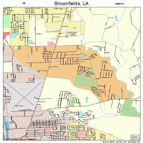 Amazon.com: Large Street & Road Map of Brownfields, Louisiana LA ...