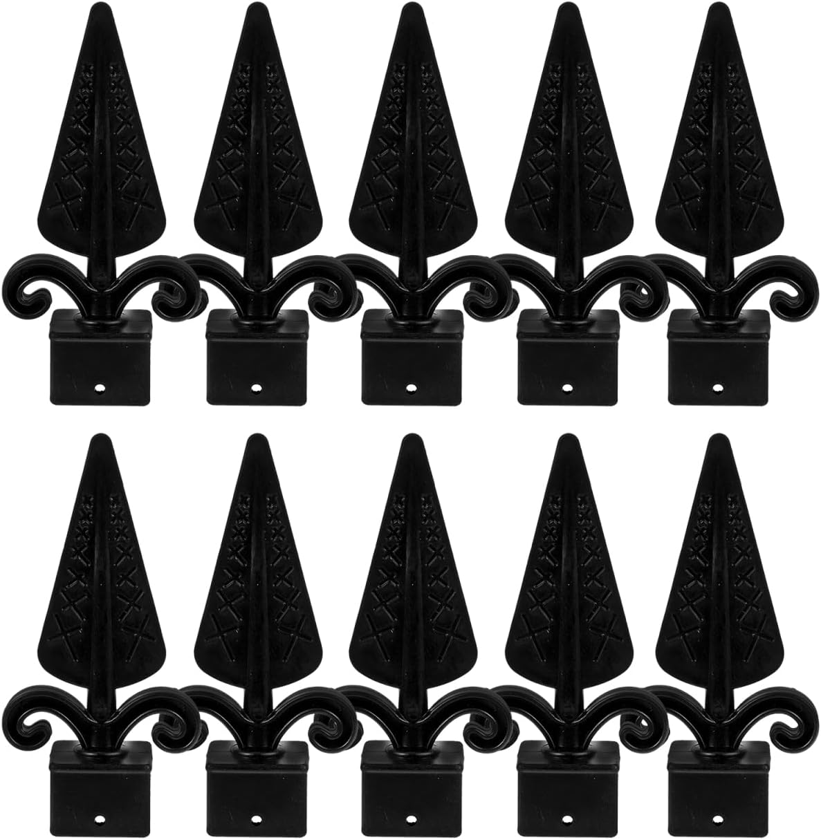 Amazon.com : ZXNhome 5pcs Cast Iron Fence Finials - Trident Spear Shaped Black Finial Fence ...