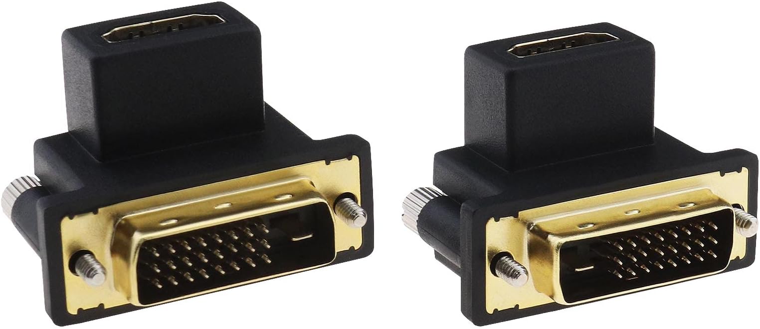 Amazon.com: ECSiNG 2PCS DVI Male to HDMI Female Adapter 90 Degree (UP ...