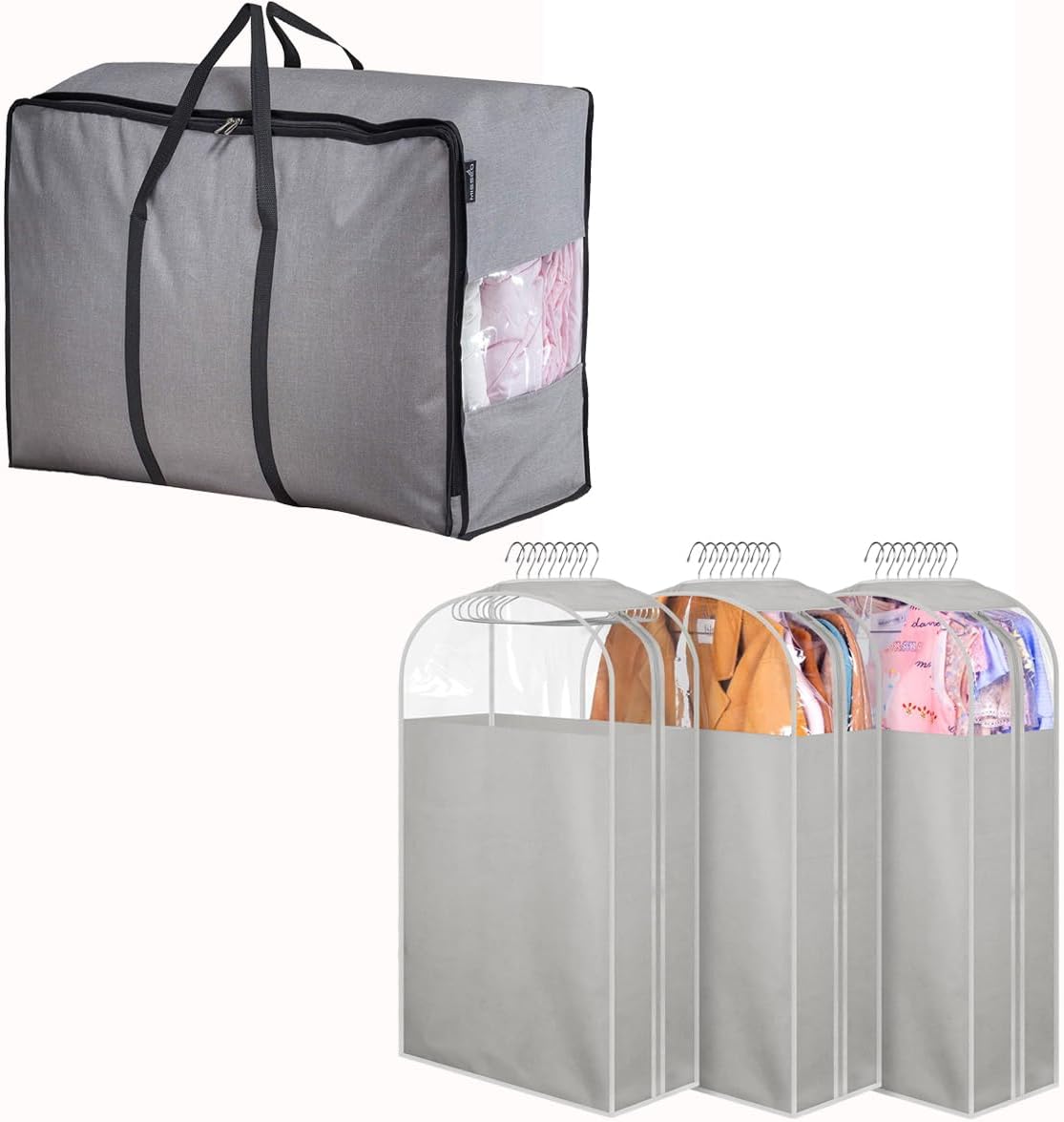 Amazon.com: MISSLO Storage Bag Bundle with 32" Garment Bags : Home ...