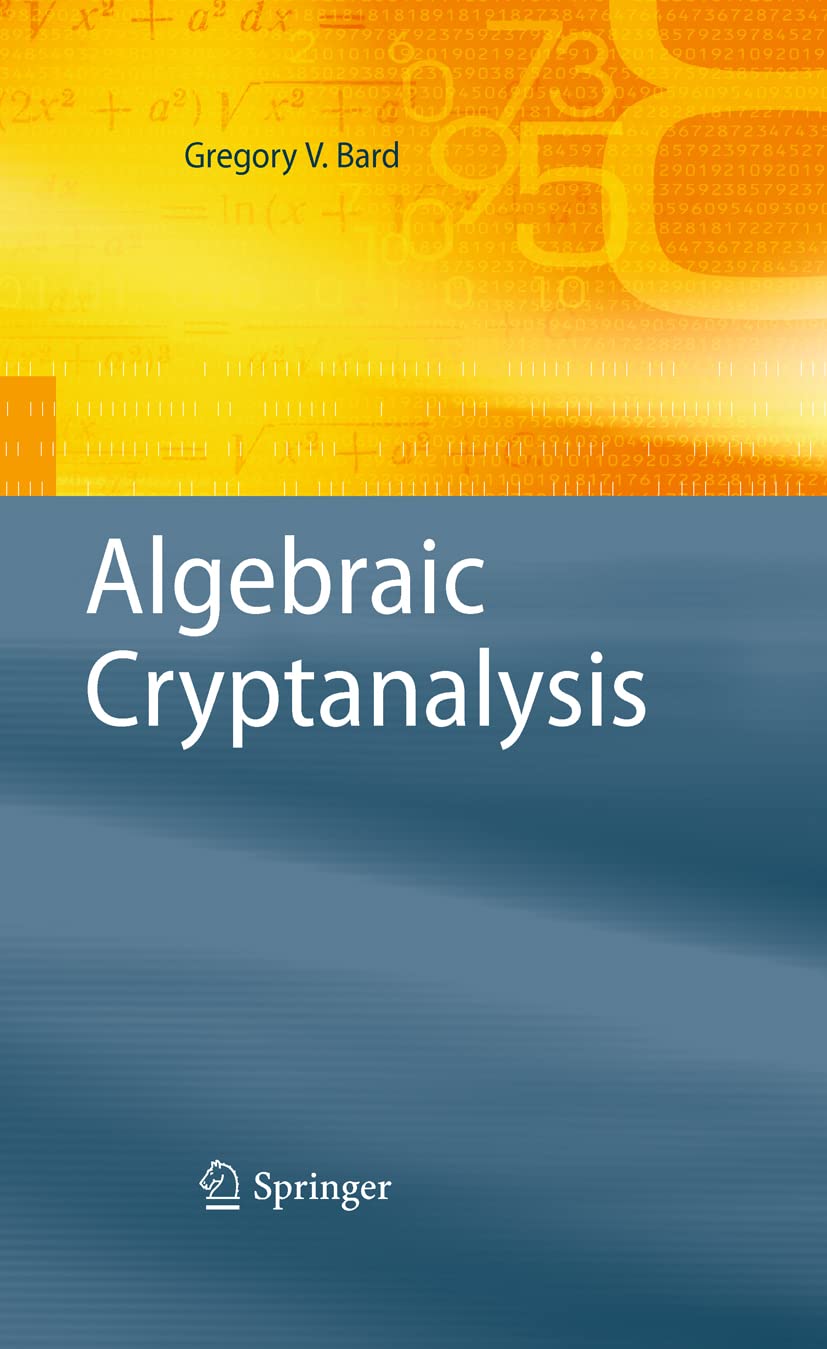Algebraic Cryptanalysis 2009, Bard, Gregory - Amazon.com
