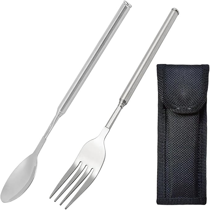 Amazon.com: Nanddi Extendable Fork, Durable Stainless Steel Telescopic ...