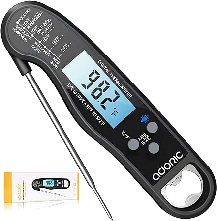 Review Digital Instant Read Meat Thermometer, Adoric Waterproof Food ...