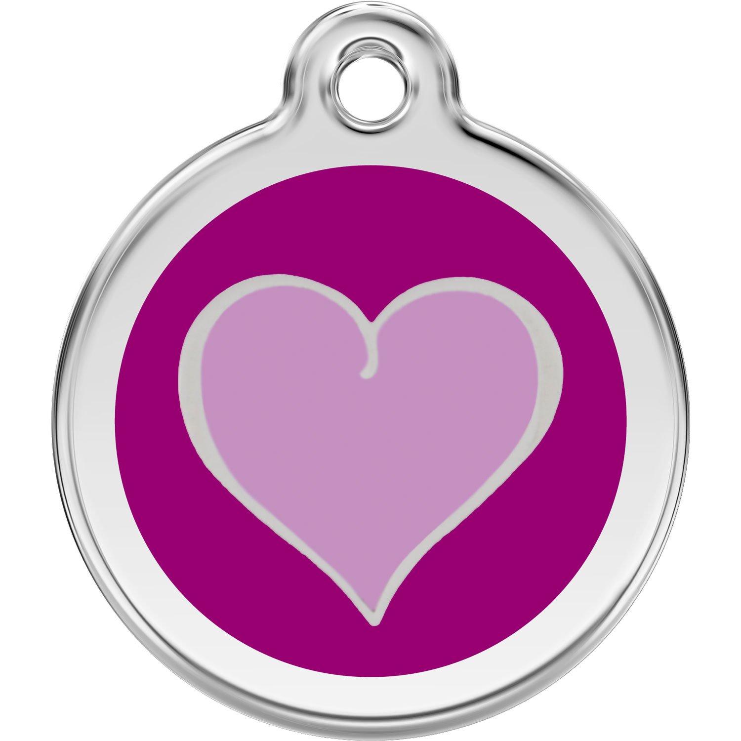 Amazon.com: Red Dingo Personalized Purple Heart Pet ID Dog Tag (Medium ...