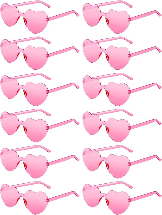 Amazon.com: AGGKKY 12 Pairs Heart Shaped Sunglasses for Women Colorful ...