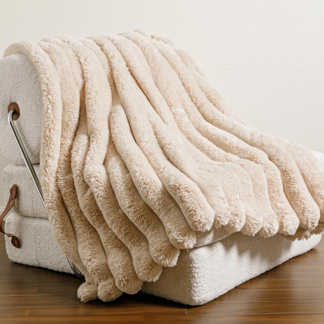 Amazon.com: The Nantucket Blanket - Faux Fur Pillar Blanket 50"x60 ...