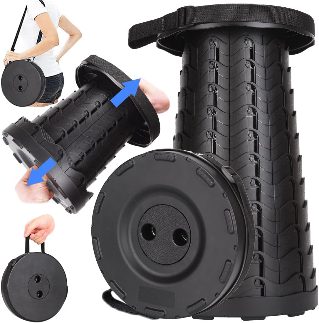 2025 Upgraded Collapsible Stool, 400lb Max Weight, Lightweight But ...