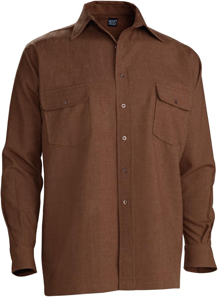 Amazon.com: Woop!Wear Men's Rugged Alpaca Button Top, Chocolate Brown ...