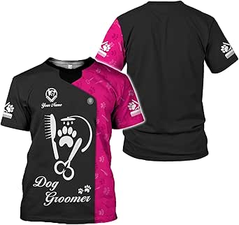 Amazon.com: Personalized 3D Dog Groomer Shirts, 3D Dog Gromming Hoodies ...