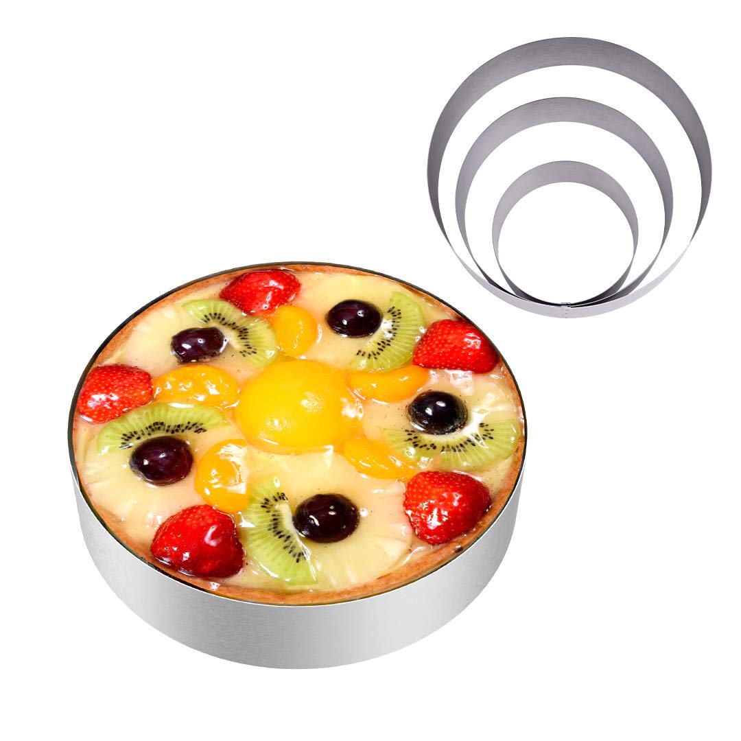 Snapklik.com : Round Cake Ring 3 Pack, 4 To 7.8 Inch Stainless Steel ...