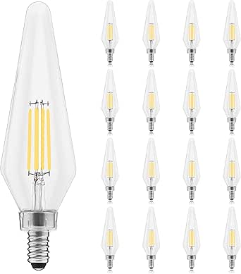 LUXRITE E12 Candelabra LED Light Bulbs 60 Watt Equivalent, 4000K Cool ...