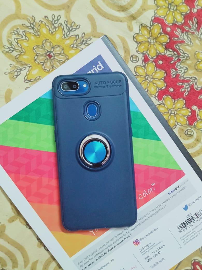 SPAZY CASE® Oppo A7 / Oppo A5s Back Case Cover Shock Proof Ring Stand ...