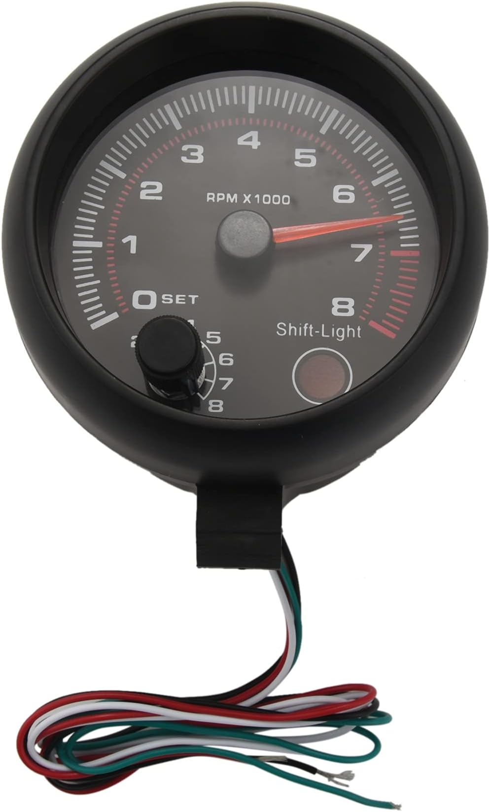 Amazon | Katigan ユニバーサル3.75インチ12V白色LEDバックライトタコメーターゲージ、レッドシフトライト付き、ガソリン車 ...