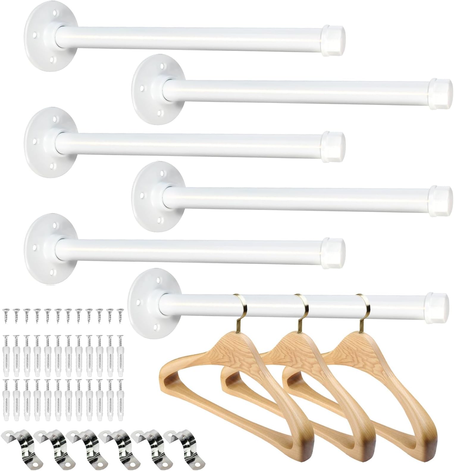 Amazon.com: Pintuson 6 Pcs Industrial Pipe Clothes Bar 12 Inch - Wall ...