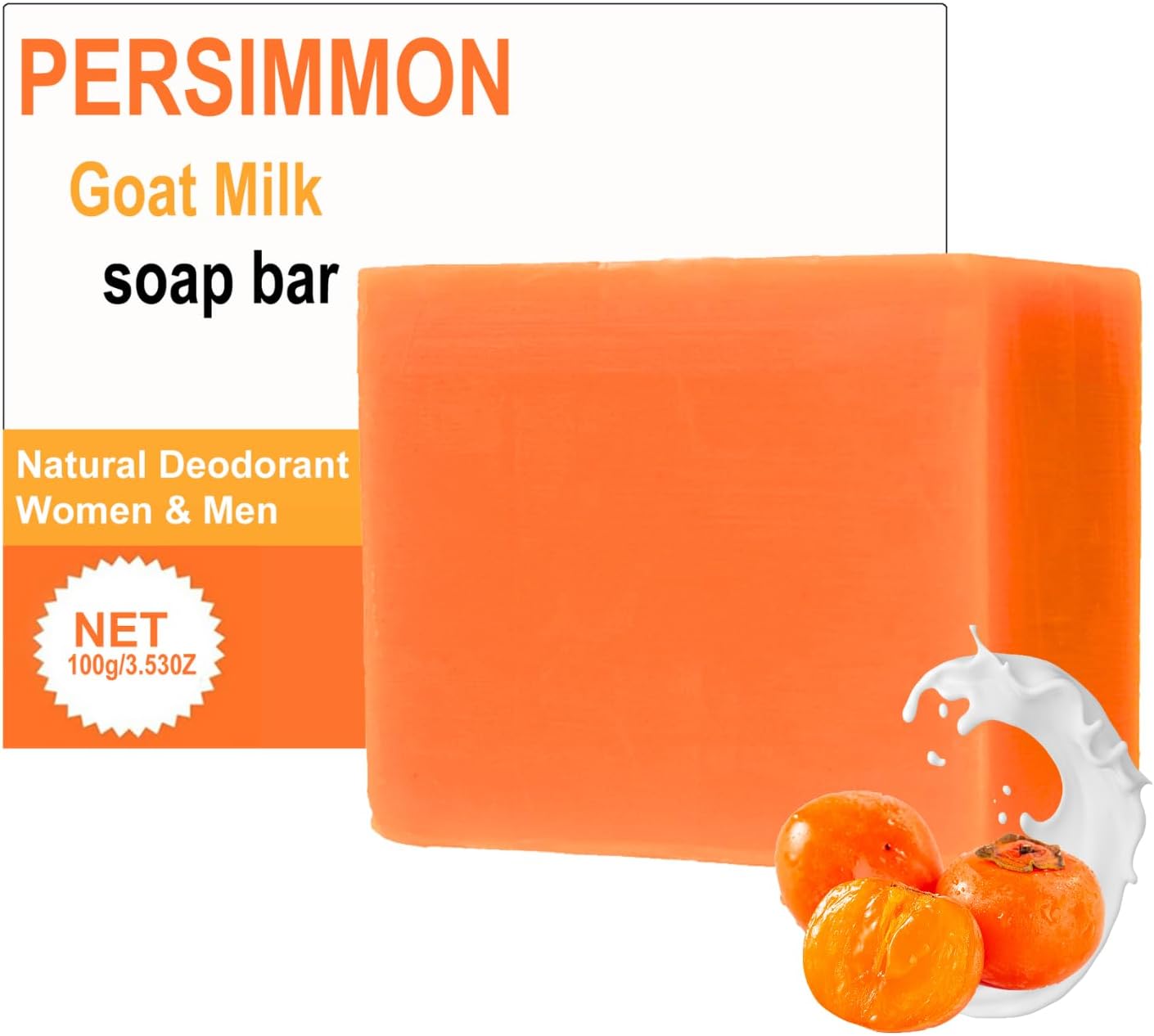 Persimmon Goat Milk Soap - Anti-Odor Persimmons Goats Milk Soaps - 100g ...