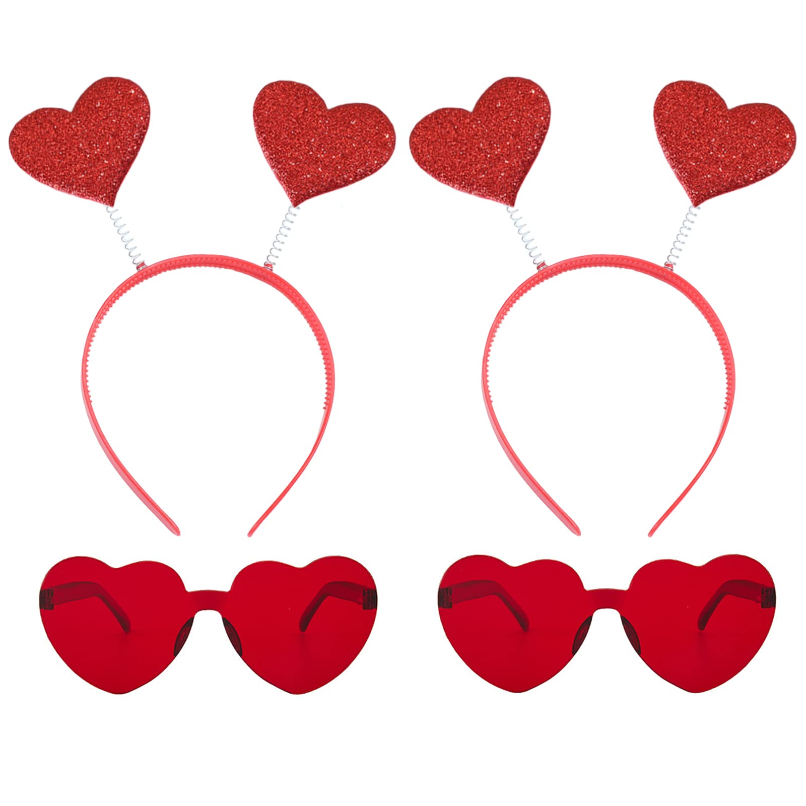 Amazon.com: 4 Pcs Valentines Day Heart Head Boppers Eyeglasses Glasses ...