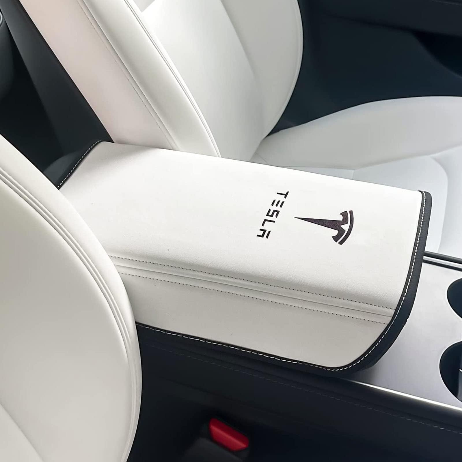 Amazon.com: BASENOR 2025 Upgrade Tesla Model 3 Model Y Center Console Cover TPU Armrest Cover ...