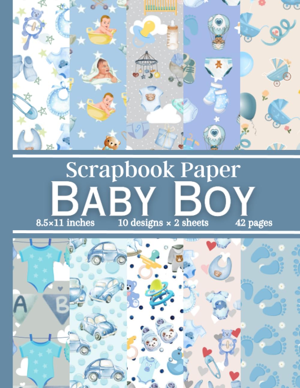 Baby Boy Scrapbook Paper: 20 Cute and Unique Patterned Collection ...